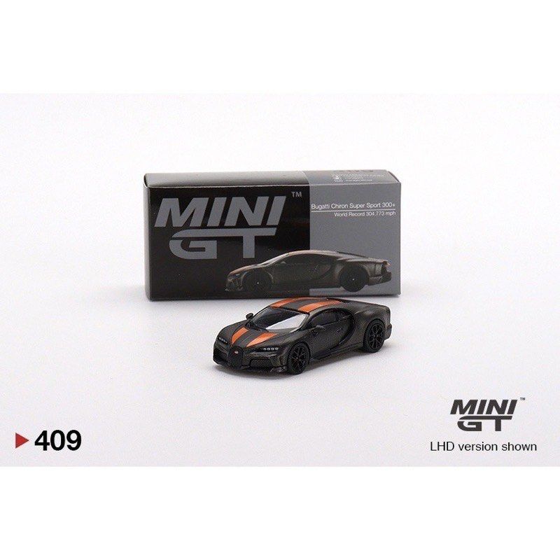 Mini GT 409 BUGATTI CHIRON SUPER SPORT 300+ Black Orange LHD 1/64 Diecast Car [7cm x 2.5cm x 2cm ...