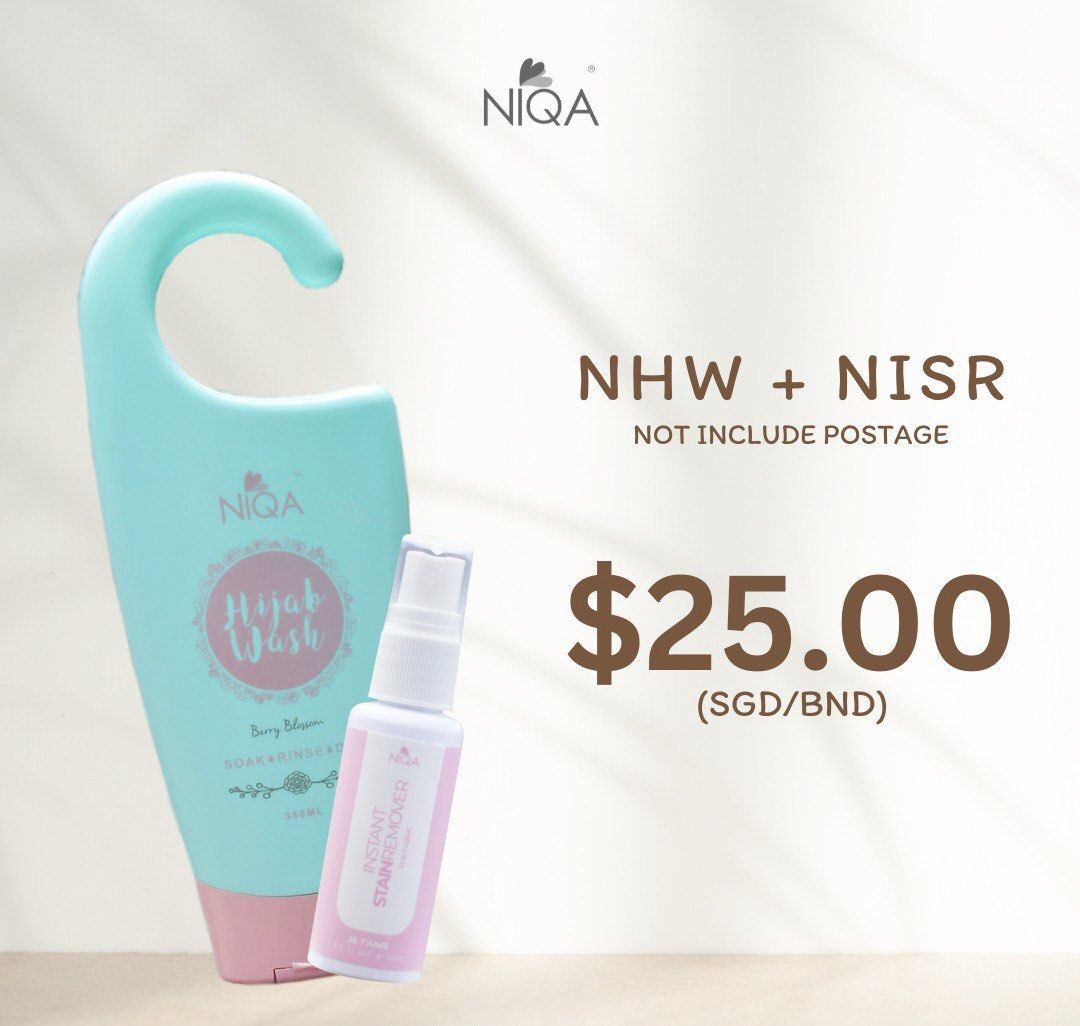 NIQA Hijab Wash + Instant Stain Remover, Women's Fashion, Muslimah ...