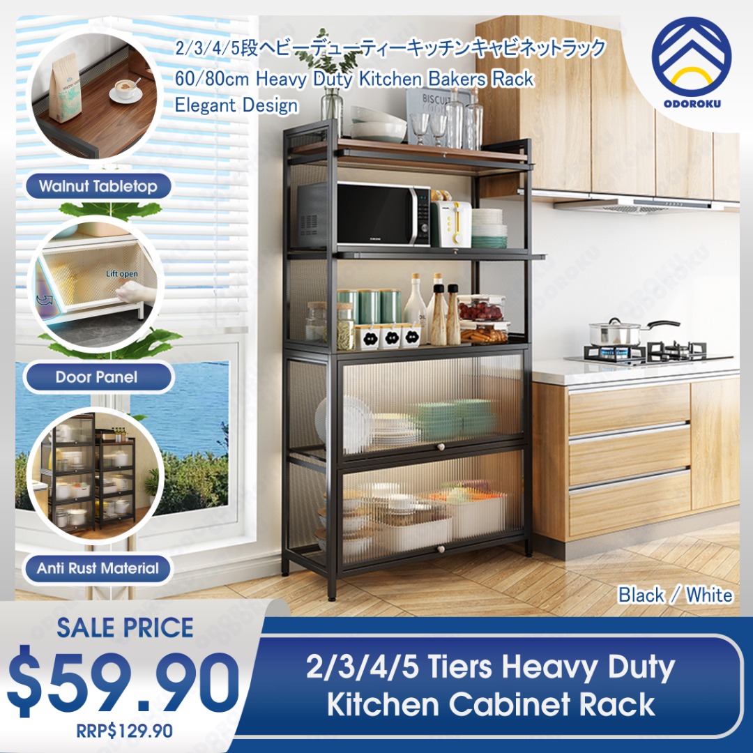 ODOROKU Premium 2/3/4/5 Tiers Heavy Duty Free Standing Black White ...