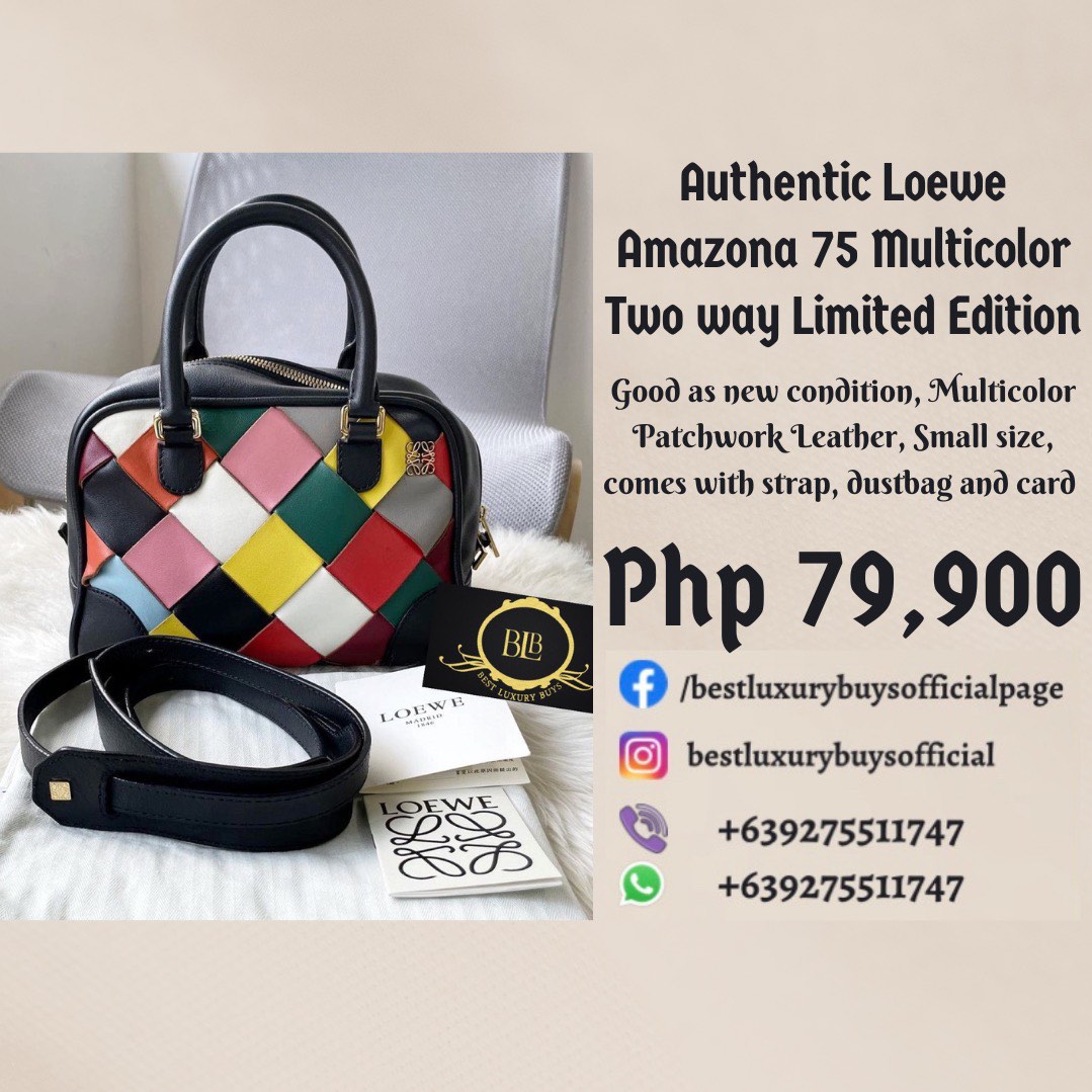 Onhand New Authentic Loewe Amazona 75 Multicolor Two way Bag RARE LIMITED ED on Carousell