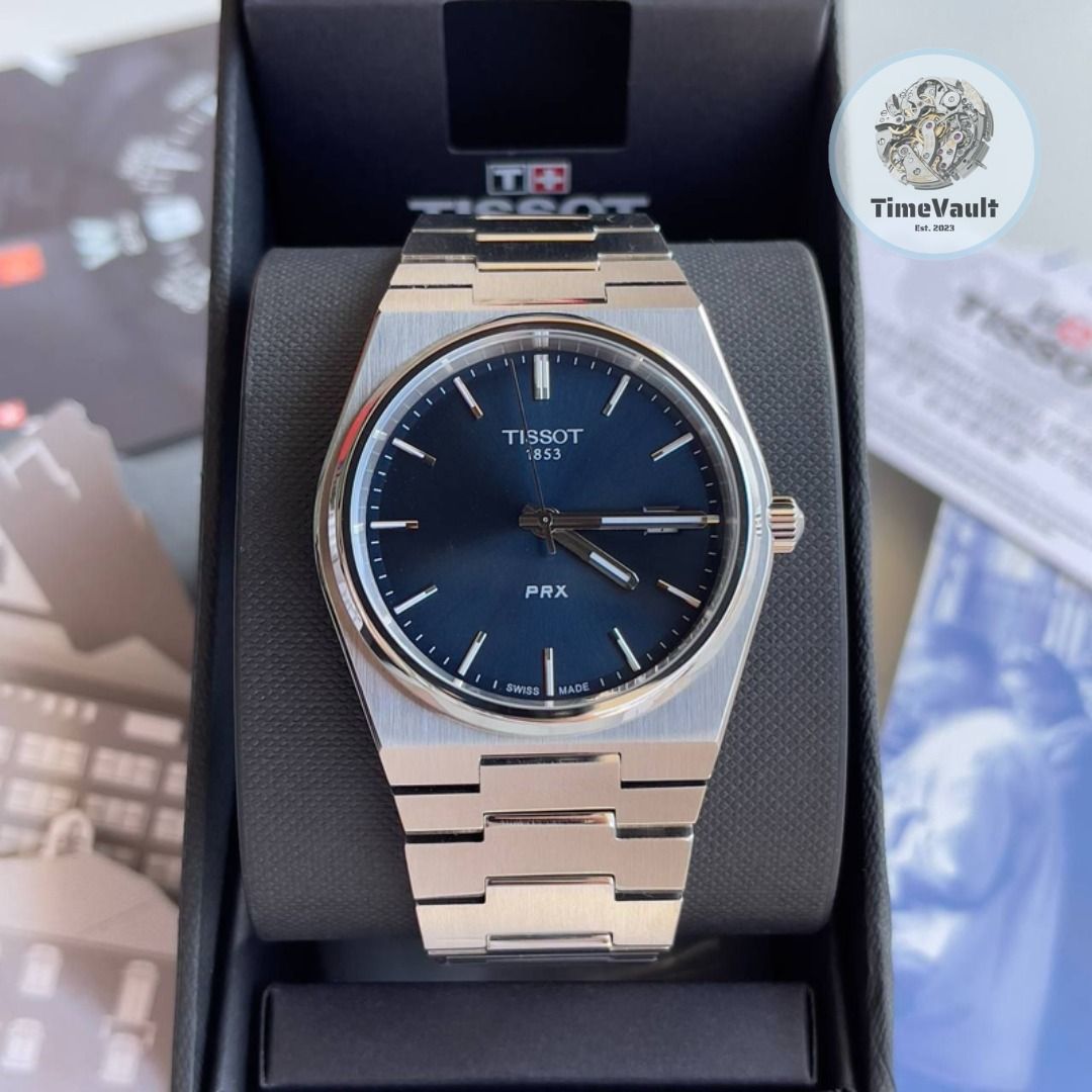 Original Tissot PRX Quartz BLUE, Luxury, Watches on Carousell