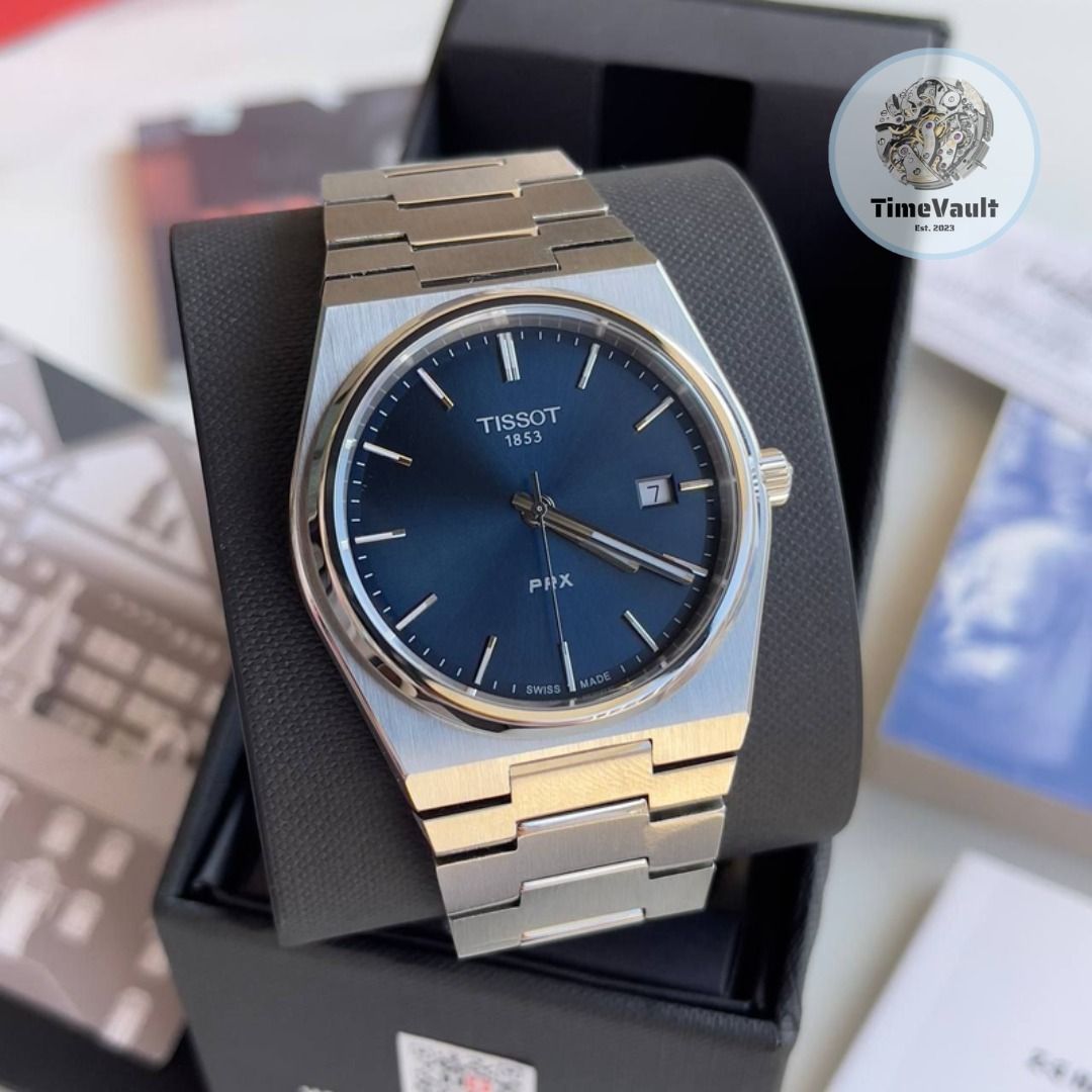 Original Tissot PRX Quartz BLUE, Luxury, Watches on Carousell