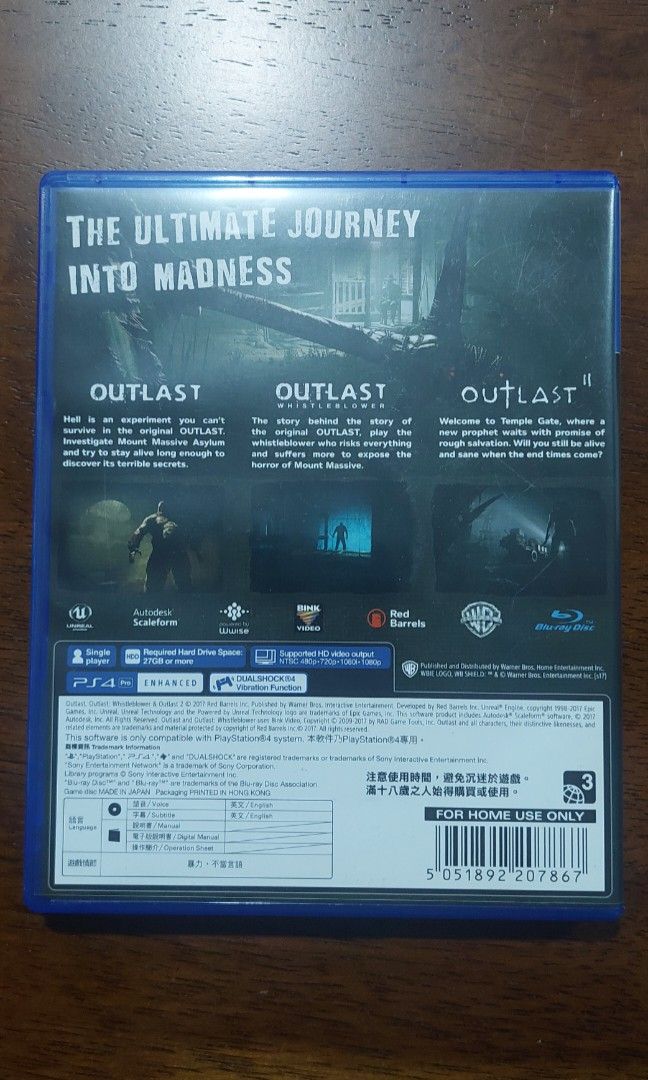 Outlast Trinity PS4, Video Gaming, Video Games, PlayStation on Carousell