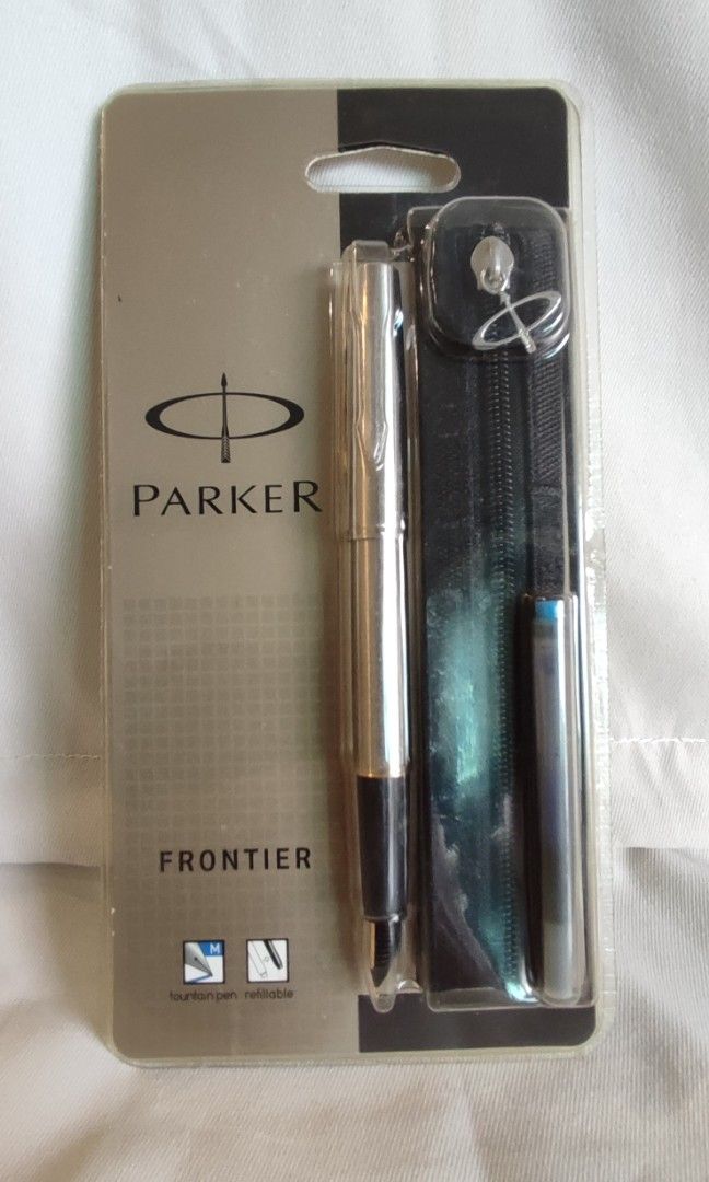 Parker Frontier Fountain Pen (Stainless Steel + Gold Plated), Hobbies ...