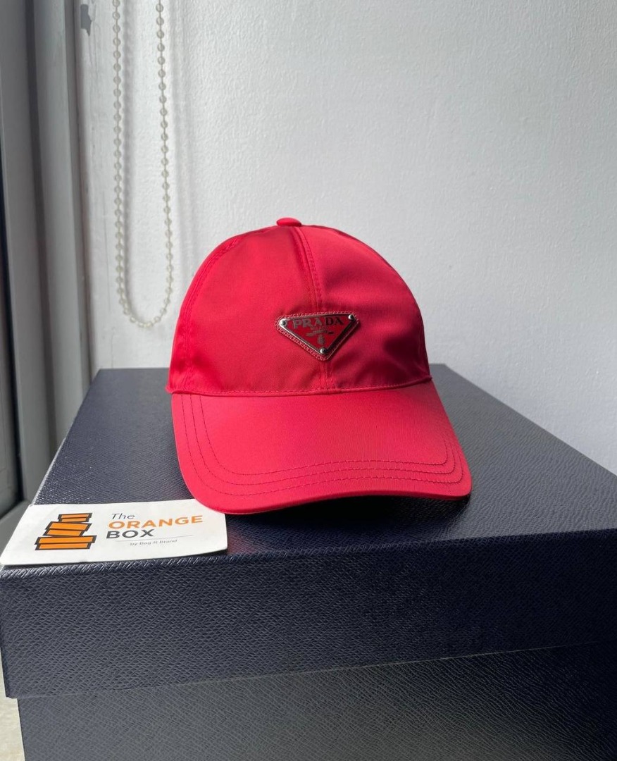 Prada Cap in Red on Carousell