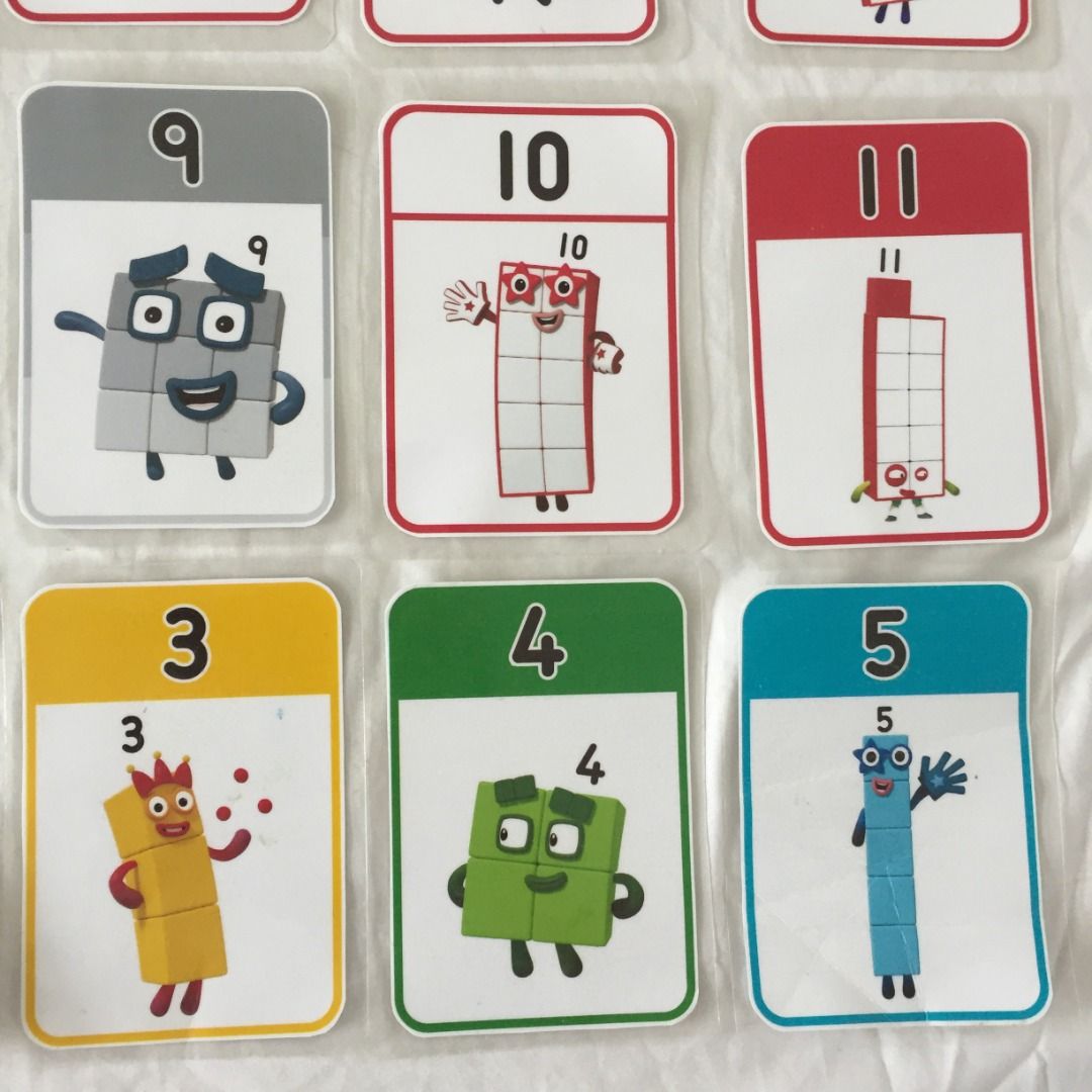 Preloved: Set of 21 Laminated Numberblocks Number Card, Hobbies & Toys ...