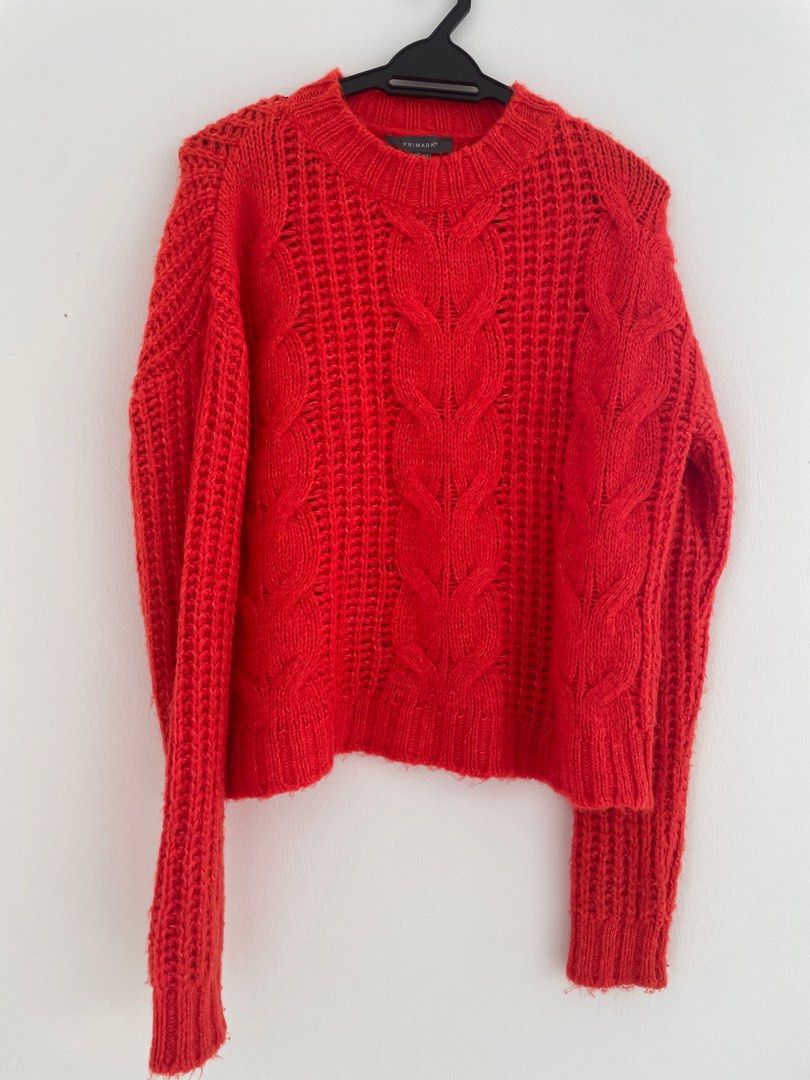 PRIMARK COLOR BLOCK ORANGE, Women's Fashion, Tops, Longsleeves on Carousell