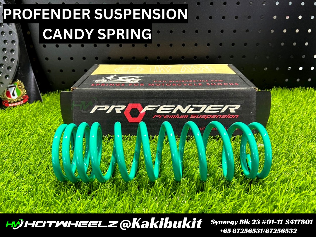 PROFENDER SUSPENSION CANDY SPRING-YELLOW/MINT, Motorcycles, Motorcycle Accessories on Carousell