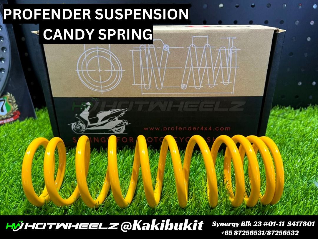PROFENDER SUSPENSION CANDY SPRING-YELLOW/MINT, Motorcycles, Motorcycle ...