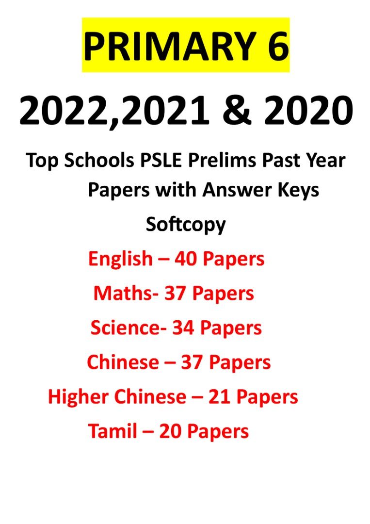 PSLE Latest Past Year Papers with Answer keys 2022 2021 2020, Hobbies ...