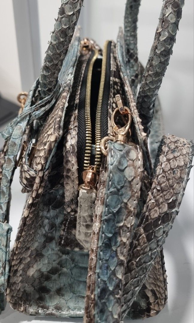 Real skin Python natural Tosca, Luxury, Bags & Wallets on Carousell