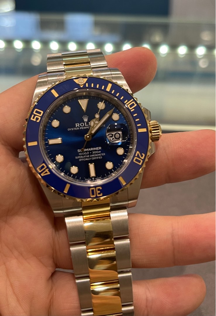 Rolex Full Factory Stickers Submariner 126613lb Blue Dial, Luxury ...