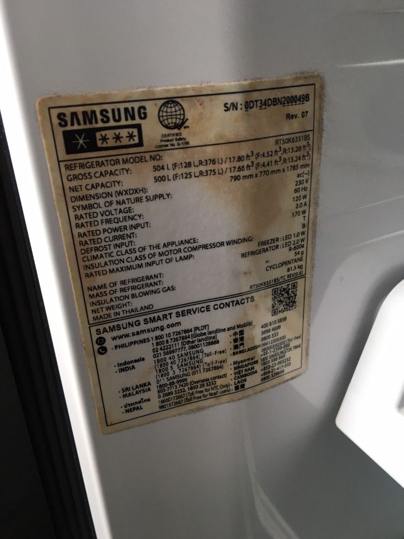 SAMSUNG DIGITAL INVERTER REFRIGERATOR, TV & Home Appliances, Kitchen ...
