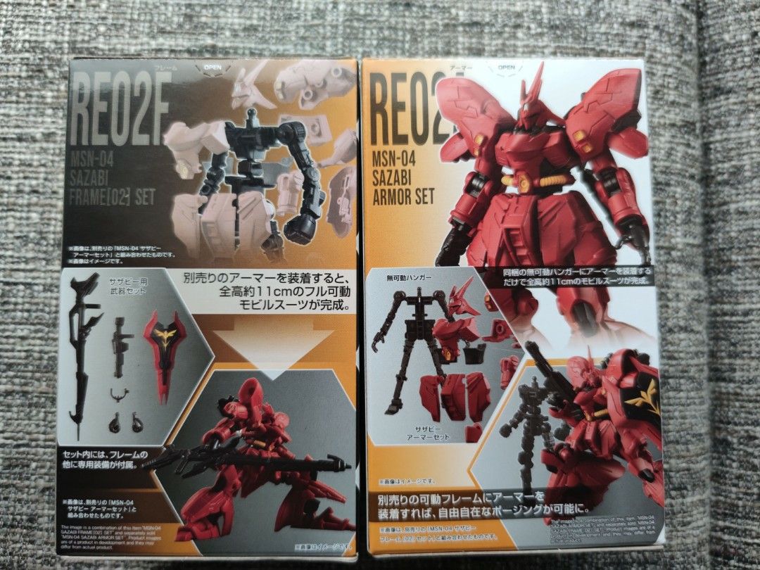 Sazabi figure gundam model armor frame set of 2 candy toy, Hobbies ...