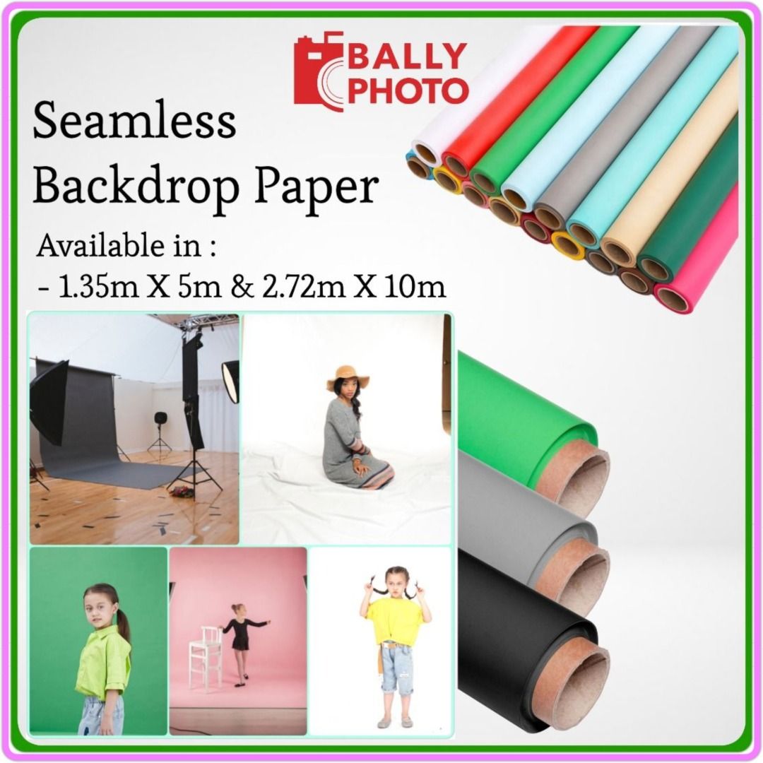Seamless Professional Studio Backdrop Paper 1.35m X 5m & 2.72m X 10m ...