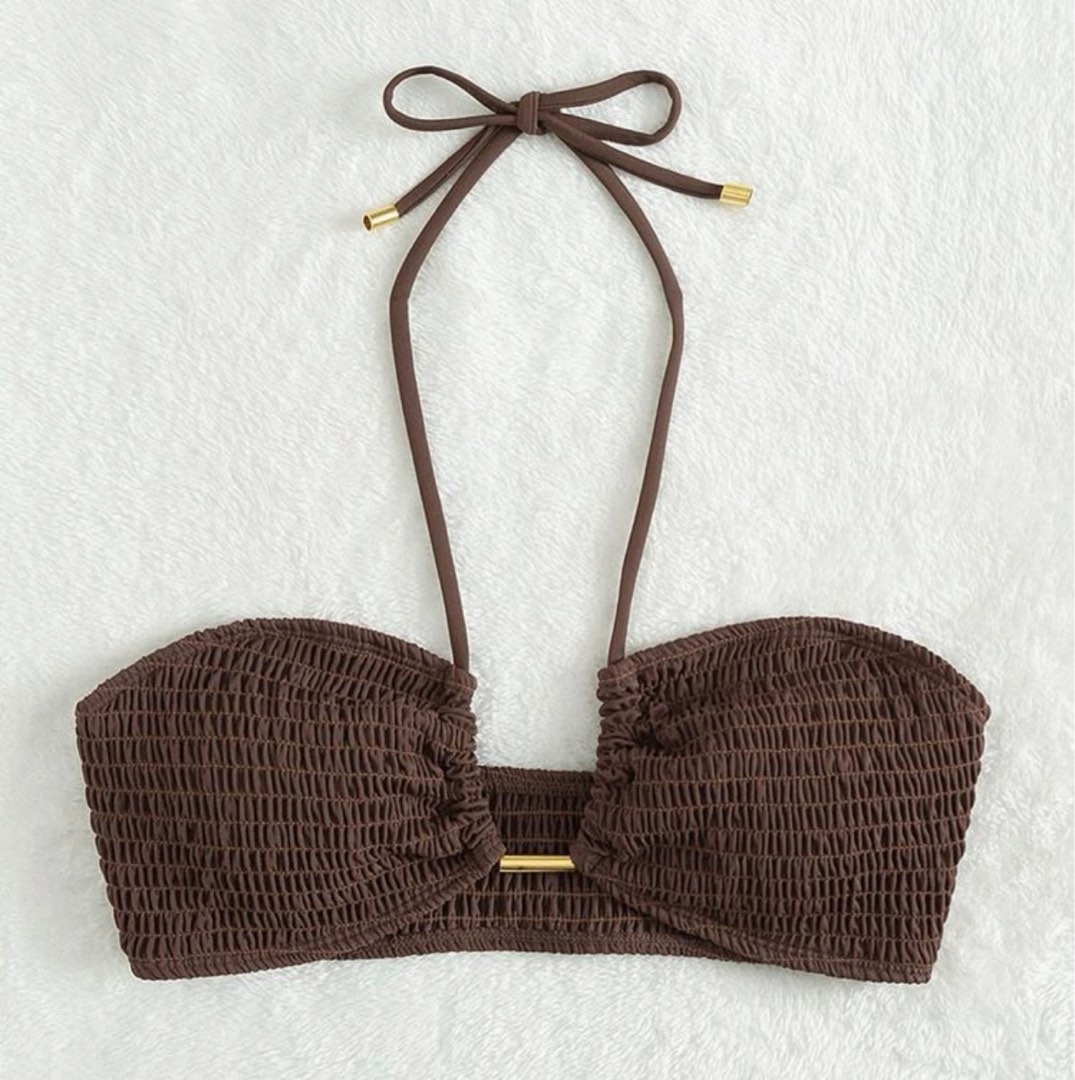 Shein Brown Bikini Top On Carousell