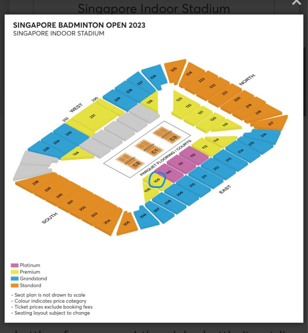 Singapore Badminton Open 2023 7 June 2 Premium Tickets, Tickets ...