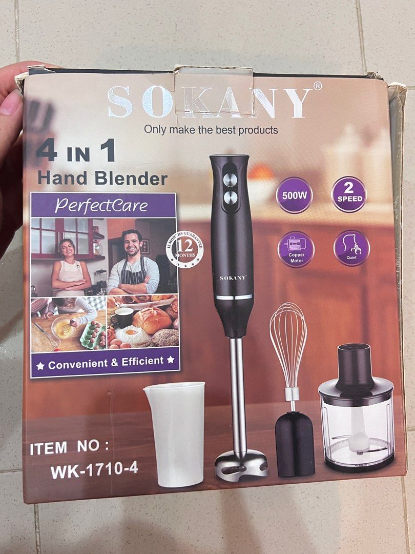 Sokany 4 in 1 Hand Blender, TV & Home Appliances, Kitchen Appliances, Juicers, Blenders ...