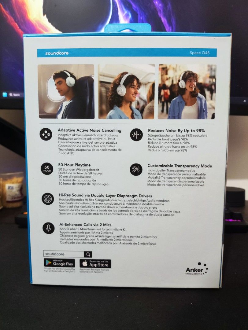 Soundcore Space Q45 White by Anker, Audio, Headphones & Headsets on Carousell