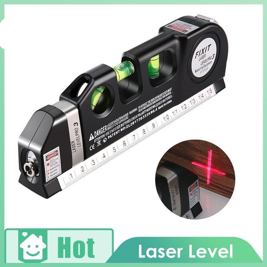 (SP93) Laser Level laser measure Line 8ft Laser Measurement Tape Ruler ...