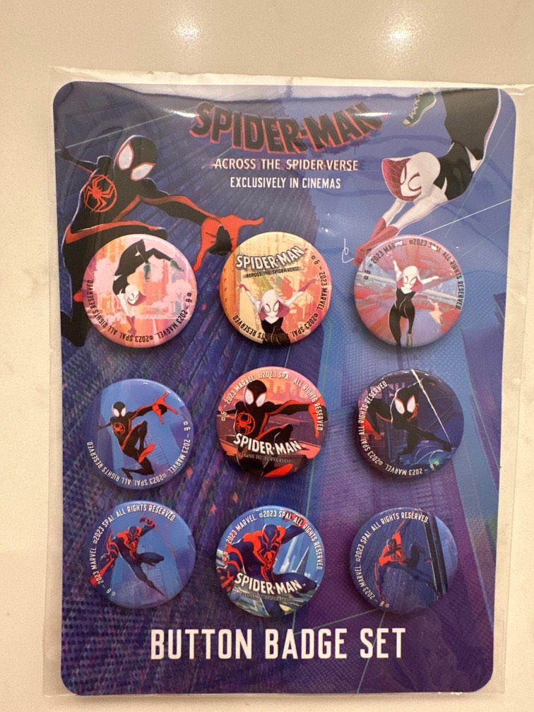 Spider-Man across the spider verse button badges, Hobbies & Toys ...