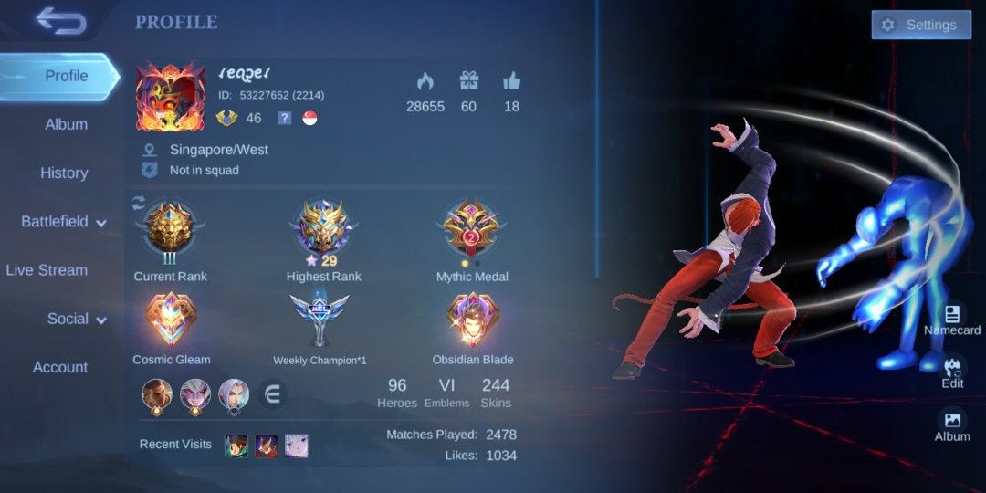 STACKED ML ACCOUNT - LEGEND ALU, KOF CHOU, Video Gaming, Video Games ...