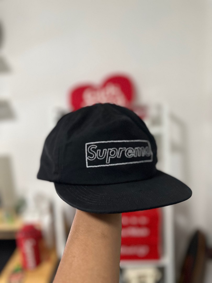 Supreme KAWS cap chalk logo 5 Panel Hat, Everything Else on Carousell
