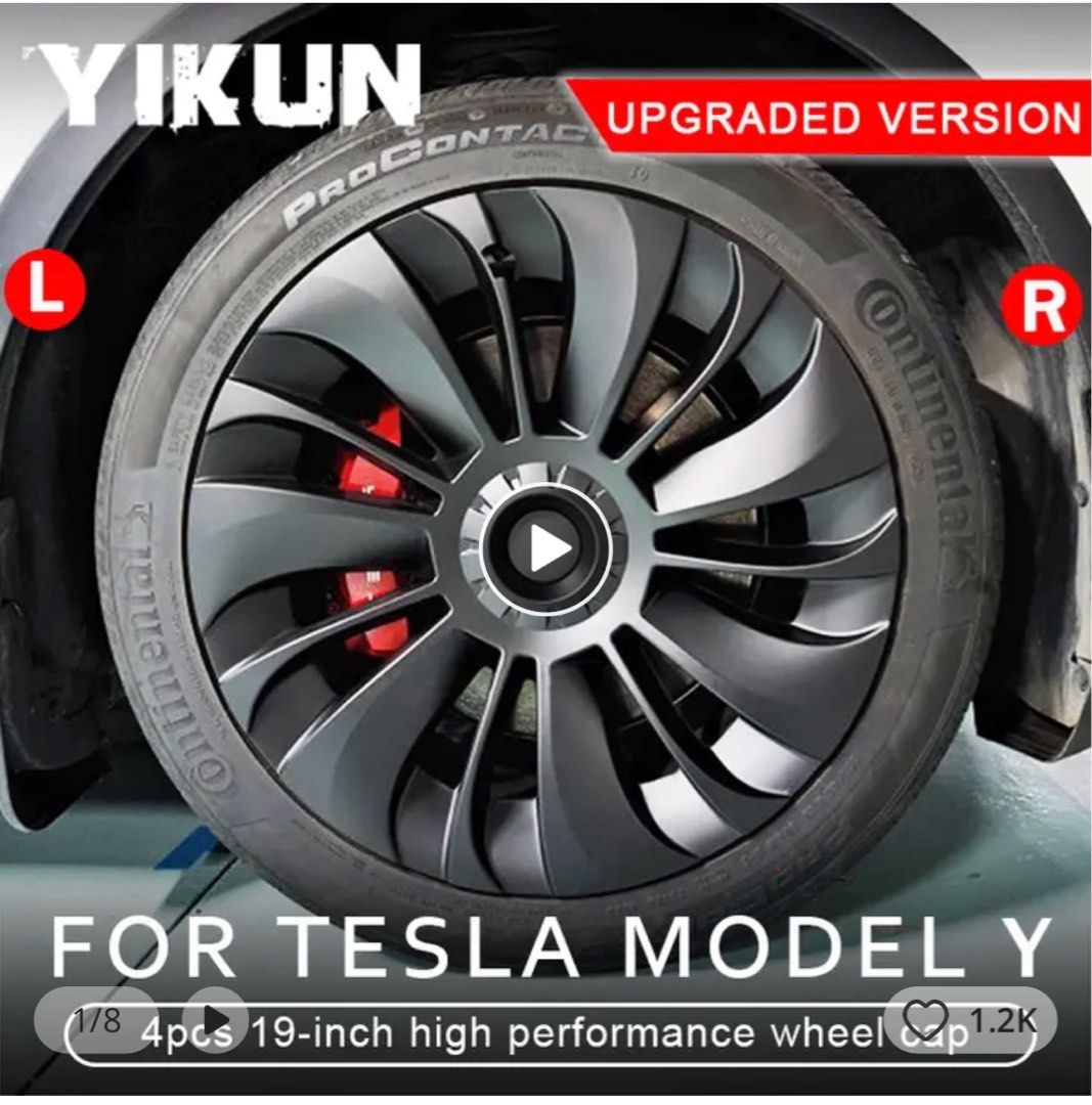 Tesla Model Y Rim Cover 19 inch, Car Accessories, Tyres & Rims on Carousell
