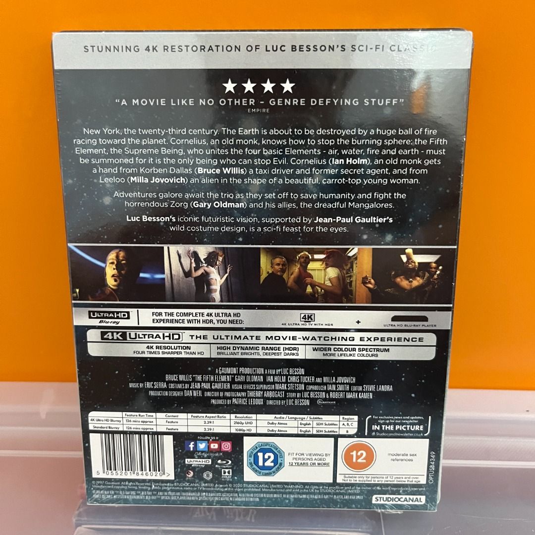 The Fifth Element 4K Blu-ray, Zavvi Exclusive SteelBook, 興趣及遊戲, 音樂、樂器 ...
