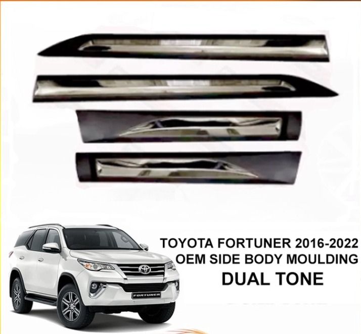 Toyota Fortuner 2016 to 2023 OEM Side Body Moulding Trim Dual Tone, Car ...