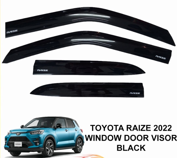 Toyota Raize 2022 to 2023 Window Door Visor Black Injection Type, Car ...