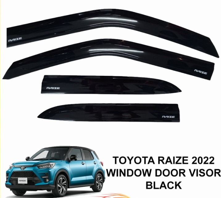 Toyota Raize 2022 to 2023 Window Door Visor Black Injection Type, Car ...