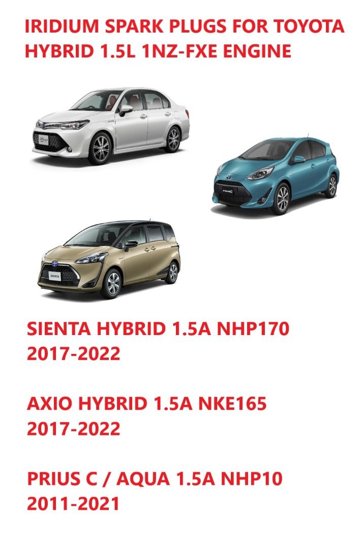 TOYOTA SIENTA AXIO HYBRID PRIUS C AQUA GENUINE SPARK PLUGS X4, Car ...