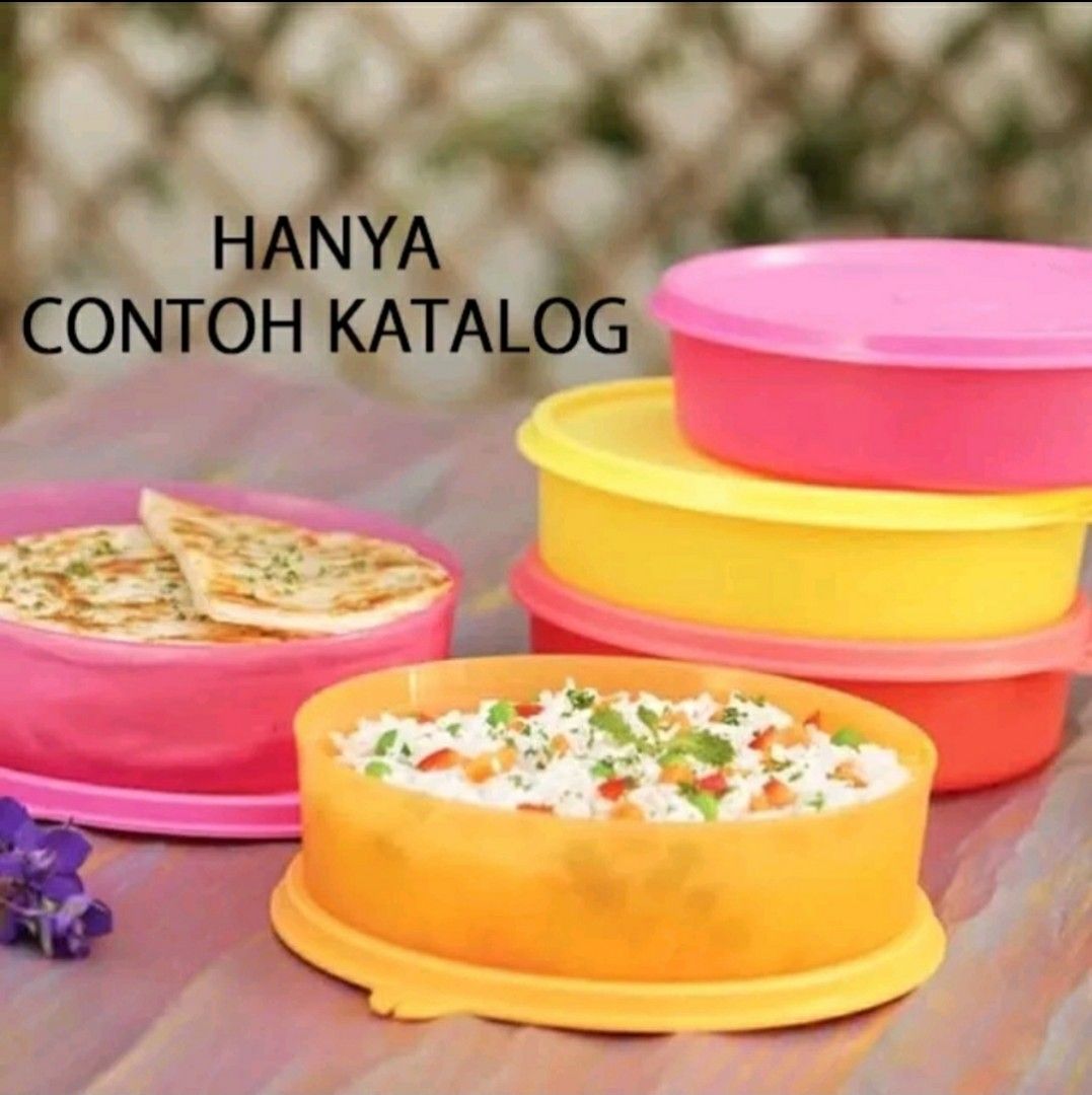 Tupperware Pink Medium Handy Bowl Round Wadah Bundar Penyimpanan ...