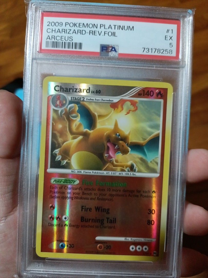 Vintage Charizard Slab Pokemon Platinum Reverse Foil Arceus Series ...