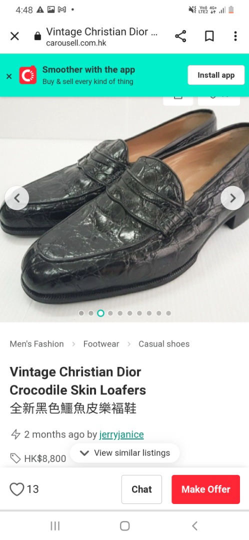 Vintage Christian Dior, croc skin, size 8.5uk or 9.5us, Luxury ...