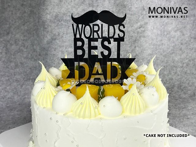 World's Best Dad DIY Cake Decorations Fathers Day / Birthday Cake ...