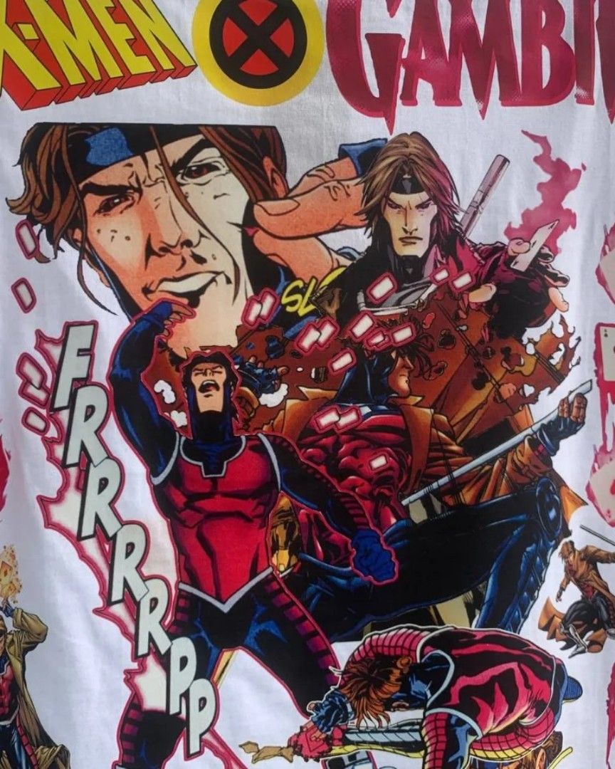 X-MEN 💥GAMBIT💥 90s Cartoon Comic Big Print Custom, Men's Fashion, Tops ...