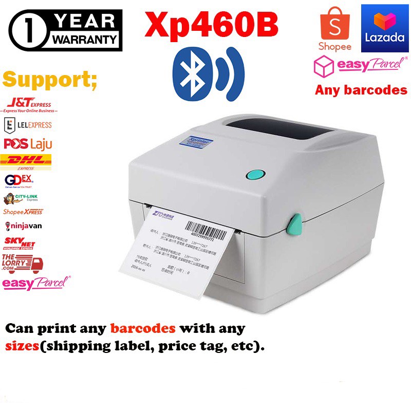 Xprinter A6 Thermal printer Bluetooth 460B Shopee Waybill Barcode Shipping Label Consignment ...