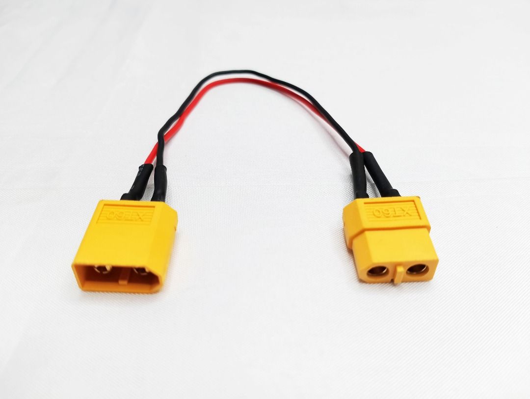 XT60 MALE to XT60 FEMALE with WIRE, 60A GOLD-PLATED BATTERY CONNECTOR ...