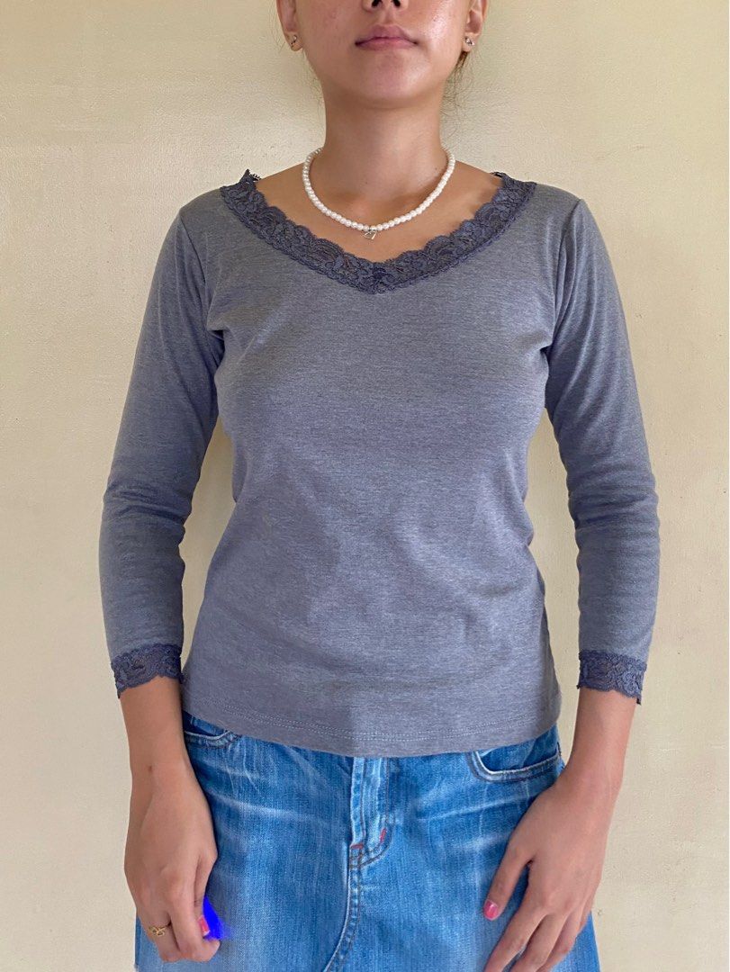 grey y2k twilight core longsleeves | grunge acubi, Women's Fashion ...
