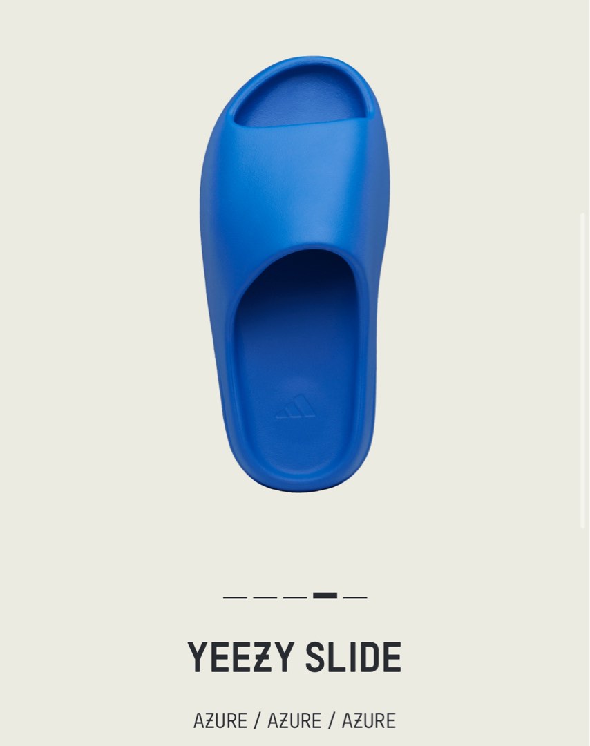 Yeezy slides Azure, Luxury, Sneakers & Footwear on Carousell