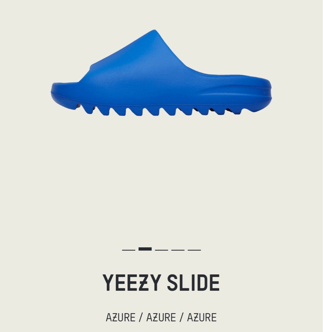 Yeezy slides Azure, Luxury, Sneakers & Footwear on Carousell