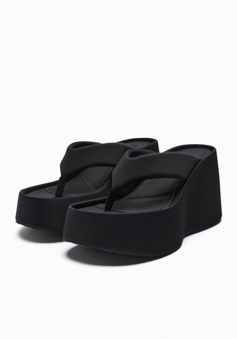 Zara neoprene wedge sandals, Women's Fashion, Footwear, Wedges on Carousell