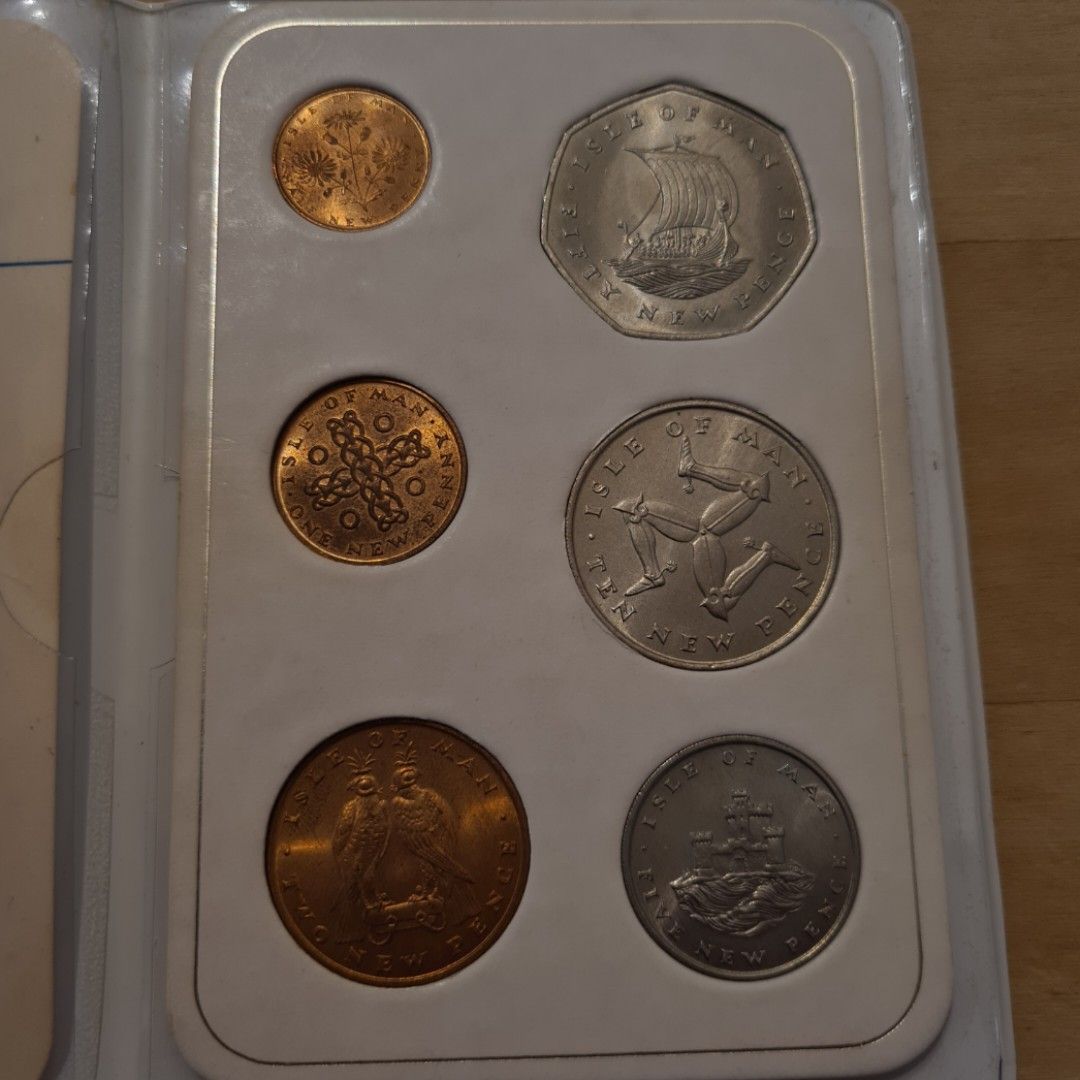 1971 Isle of Man Great Britain Queen Elizabeth II Decimal Coin Set ...