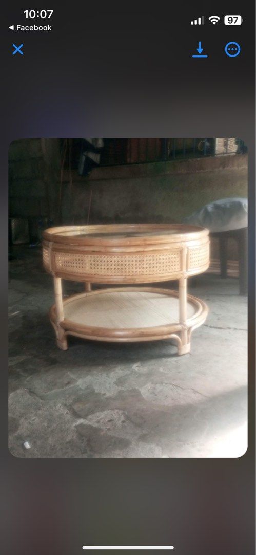 35 inches diameter Rattan solihiya weaved center table on Carousell