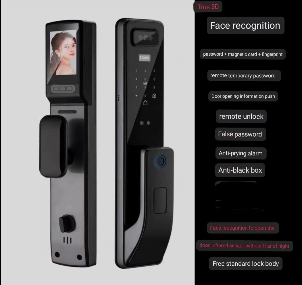 3D Facial Recognition Smart Lock For Main Wooden Door, Furniture & Home ...