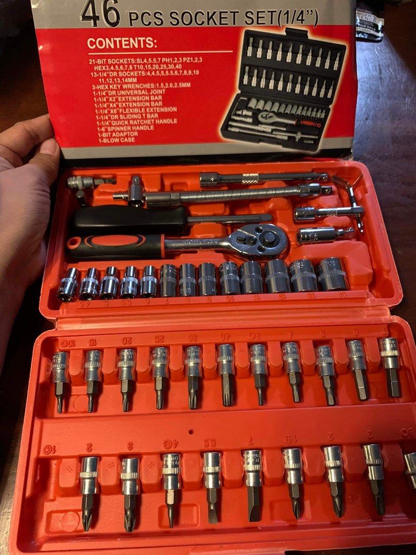46 pcs socket set 400 pesos, Furniture & Home Living, Home Improvement ...