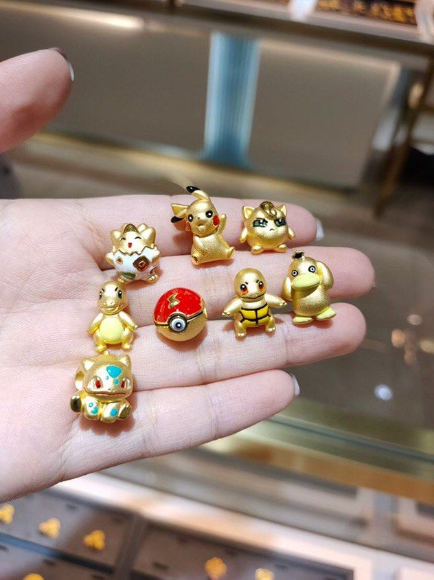 999 gold charm- Pokémon characters, Women's Fashion, Jewelry ...