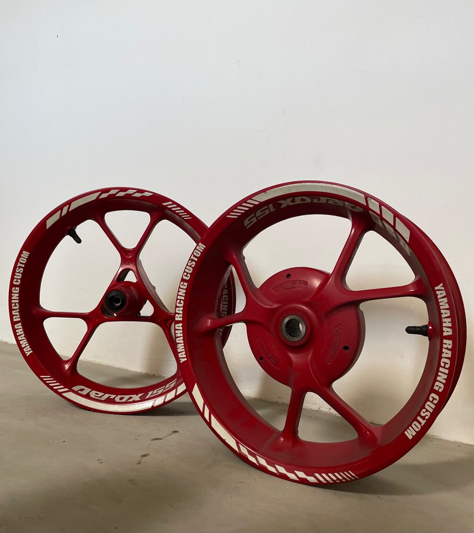 Aerox rim with white decal, Motorcycles, Motorcycle Accessories on ...